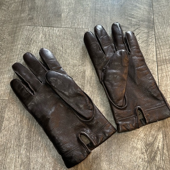 Accessories | Vintage Cashmere Lined Brown Leather Gloves Womens Medium ...